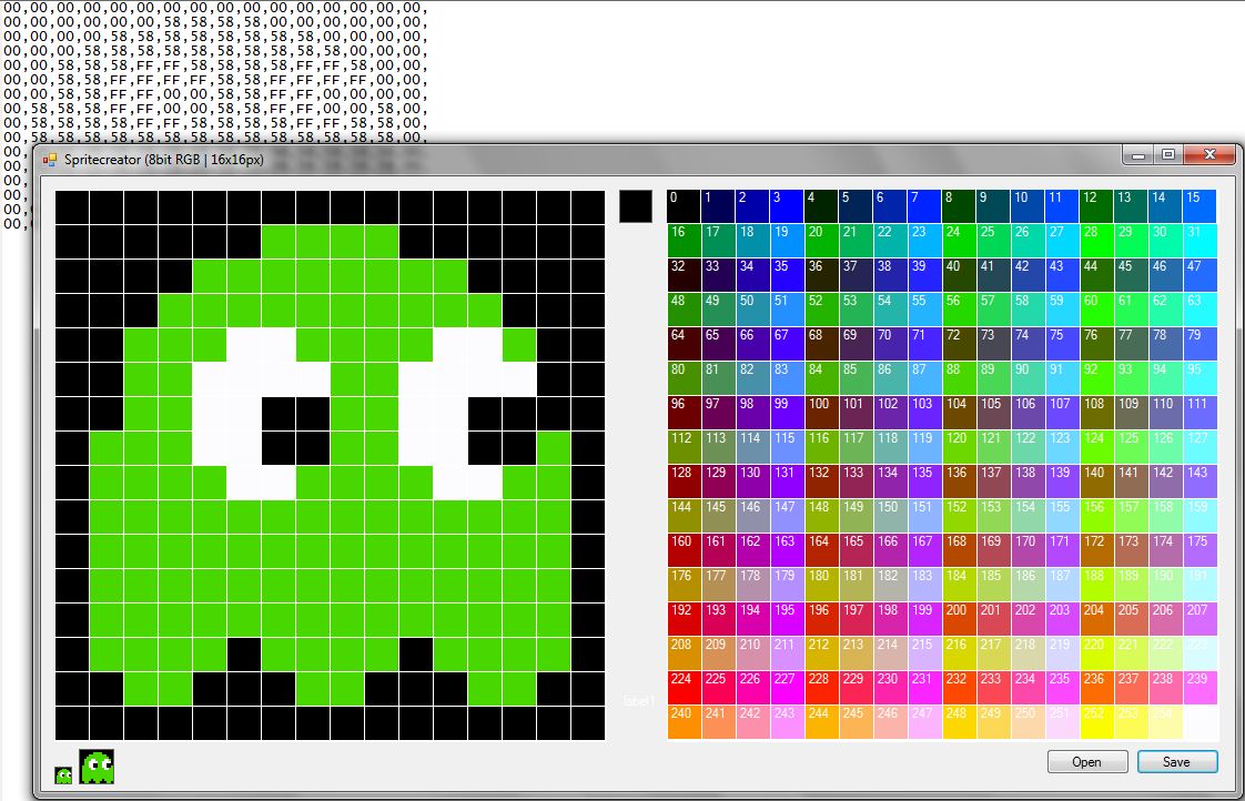 16x16 Sprite Creater With 8bit Colormap | Breek Een Been